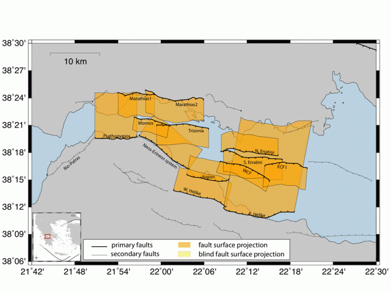 Faults and faults geometry - Corinth Rift Laboratory